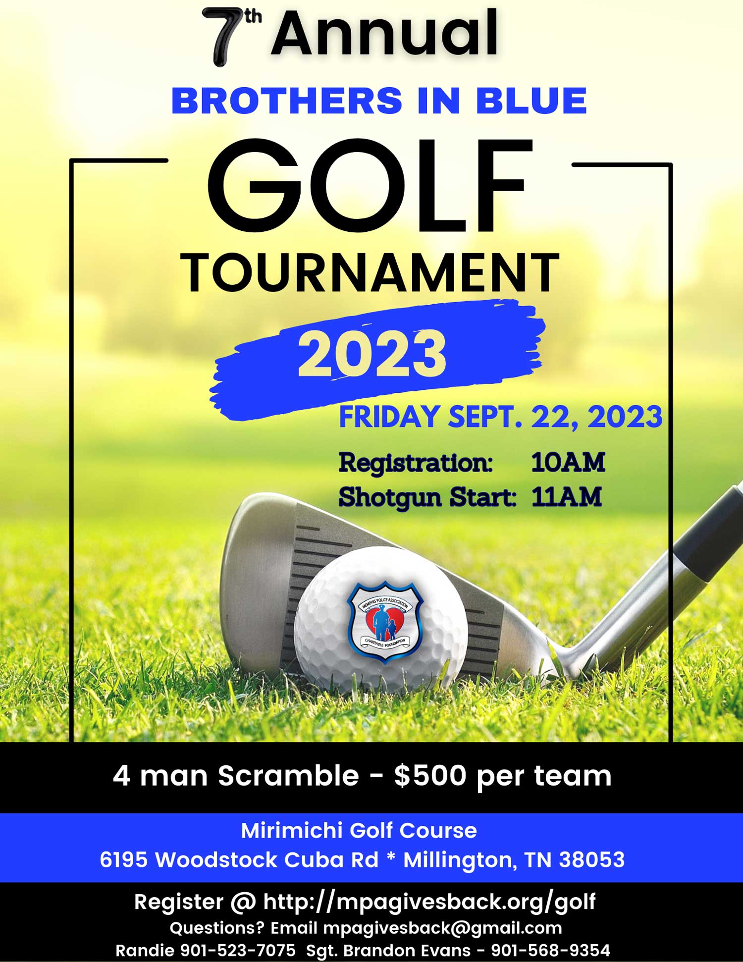 2023 Brothers In Blue Golf Tournament - MPA Gives Back